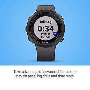 Garmin Swim 2, GPS Swimming Smartwatch for Pool and Open Water, Underwater Heart Rate, Records Distance, Pace, Stroke Count and Type, Slate Gray