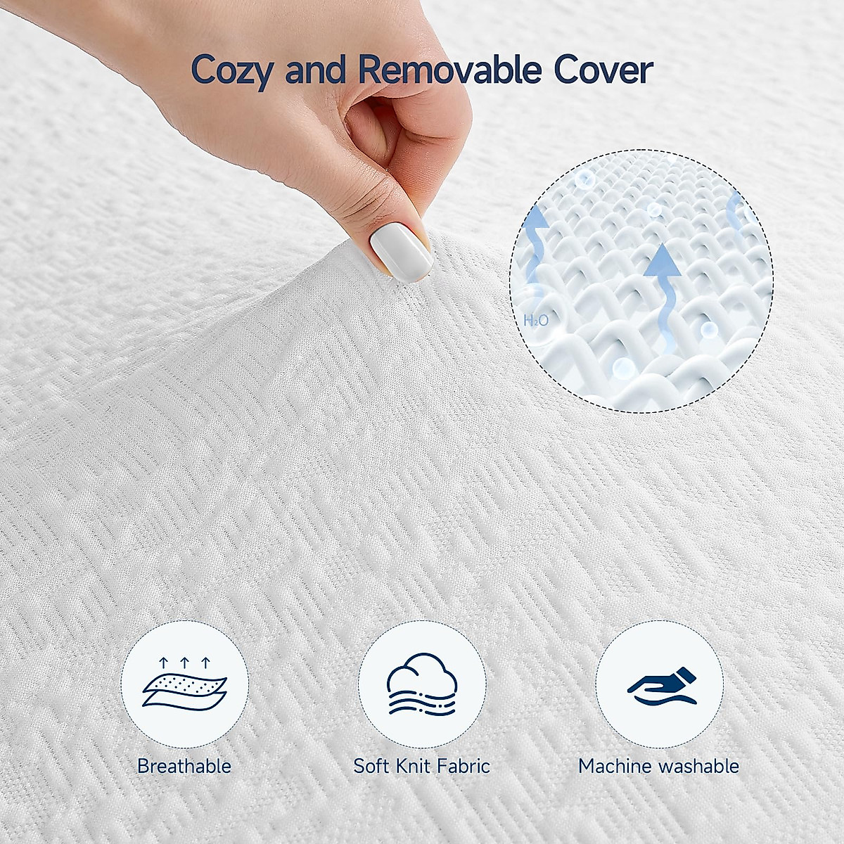 4 Inch Bamboo Memory Foam Mattress Topper, King Size, Reversible Soft & Firm Bed Topper with Knit Cover, Dual Layer Foam, Breathable Mesh Sides, Non-Slip Bottom - CertiPUR-US Certified