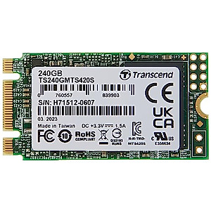 Transcend 240GB M.2 SATA III 6GB/S SSD MTS420 3D TLC Flash 42mm Form Factor