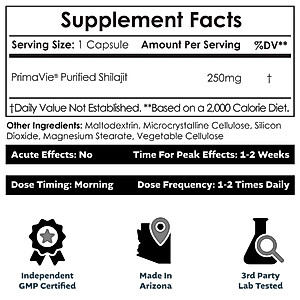 Nootropics Depot PrimaVie Shilajit Capsules | 250mg | 90 Count | Purified Extract | Ayurvedic Herb | Supports Mitochondrial Function + Boosts Endurance
