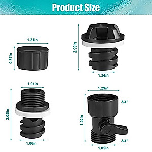 WADEO Cooler Drain Plug Hose Connection, Replacement Drain Plug with Garden Hose Shut Off Valve for YETI Cooler, YETI Tundra Cooler, Roadie Cooler, Tank Cooler and RTIC 20QT, 45QT, 65QT Cooler