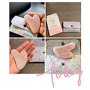 DEAYOKA Rose Quartz Gua Sha Tool - Asian Beauty Secret - 100% Authentic & Genuine Rose Quartz