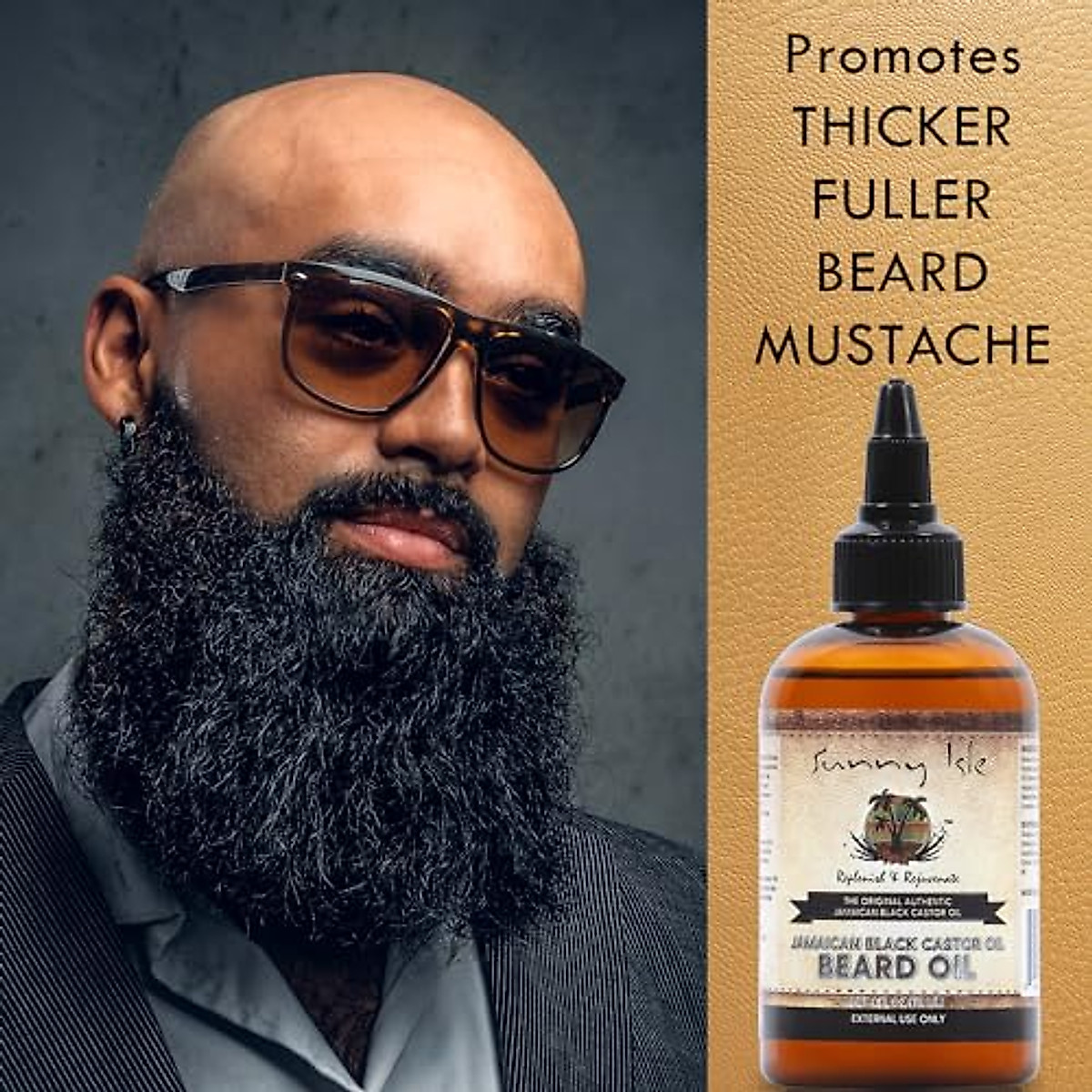 Sunny Isle Jamaican Black Castor Oil Beard Oil, 4 Fl Oz