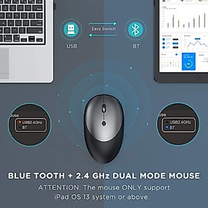 Keyboard and Mouse for iPad, iPhone, Wireless Bluetooth Backlit Keyboard and Mice for iPad 10.2 2019, 2020, iPad Air 4, iPad Pro 11, 12.9 in, iPhone 8, iPhone 11, ect, Space Gray