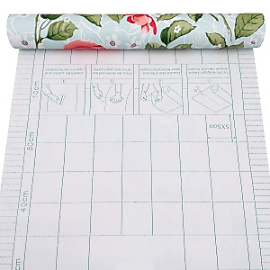 Yifasy Shelf Liner Pink Rose Self-Adhesive Drawer Paper Furniture Sticker Wall Decor Flowers 118x17.7 Inch