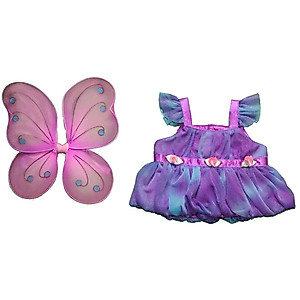 Fairy Butterfly Costume Outfit Teddy Bear Clothes Fits Most 14" - 18" Build-a-bear and Make Your Own Stuffed Animals