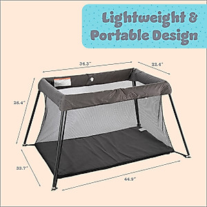 UNiPLAY Baby Foldable Travel Crib, Portable Toddler Playpen with Carry Case and Side Zipper Design for Easy Access