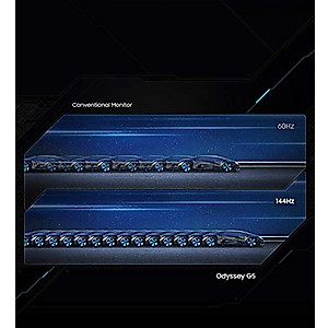 Samsung 32” Odyssey G5 Gaming Monitor, WQHD (2560x1440), 144Hz, Curved, 1ms, HDMI, Display Port, AMD FreeSync Premium, HDR10, LC32G55TQWNXZA, Black