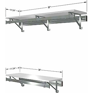 Arrange A Space RCMBY Elite 52" Top and Bottom Shelf Rod kit with Long Hang White Closet System