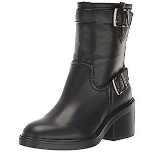 Vince Camuto Women's Vergila Block Heel Bootie Ankle Boot, Black Leather, 9