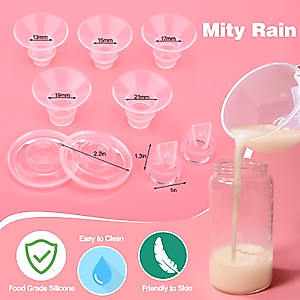 Flange Insert 13/15/17/19/21mm 5pcs, Compatible with Momcozy S9/S9 pro/S12/S12 pro, Including Duckbill Valve&Silicone Diaphragm for Wearable Breast Pump, Reduce Nipple Tunnel Down to Correct Size