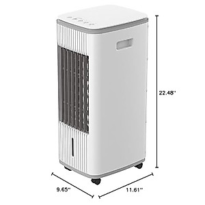 Evaporative Air Cooler, 3-IN-1 Windowless Portable Air Conditioner with Natural/Cooling/Humidifier & 3-Speed, 70° Oscillation & 7 Timer Remote Control, Swamp Cooler w/4 Ice Packs for Home & Kitchen