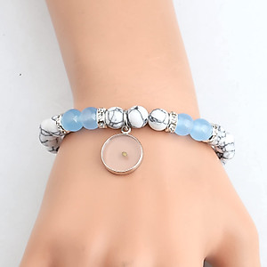 MYOSPARK Memorial Gift Forget Me Not Seed Necklace Message Card Jewelry Sympathy Gift Condolence Gift Remembrance Jewelry Grief Gift (Seed bead BR)