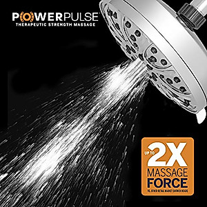 Waterpik XMT-633E High Pressure 6-Mode Rain Shower Head With PowerPulse Massage, 1.8 GPM, Chrome