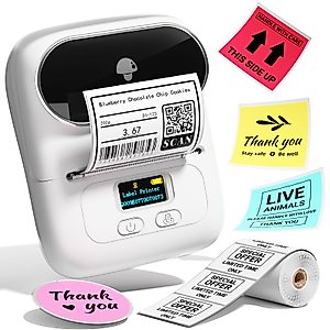 Label Maker Machine,Phomemo M110 Portable Bluetooth Label Printer for Storage, Shipping, Barcode, Mailing, Office, Home, Organizing, Sticker Maker Mini Label Maker with Multiple Templates