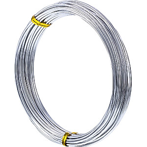 TecUnite Aluminum Craft Wire for Sculpting Armature Bendable Craft Wire for DIY Jewelry Making (1 Roll,Silver,10 M x 1 mm)