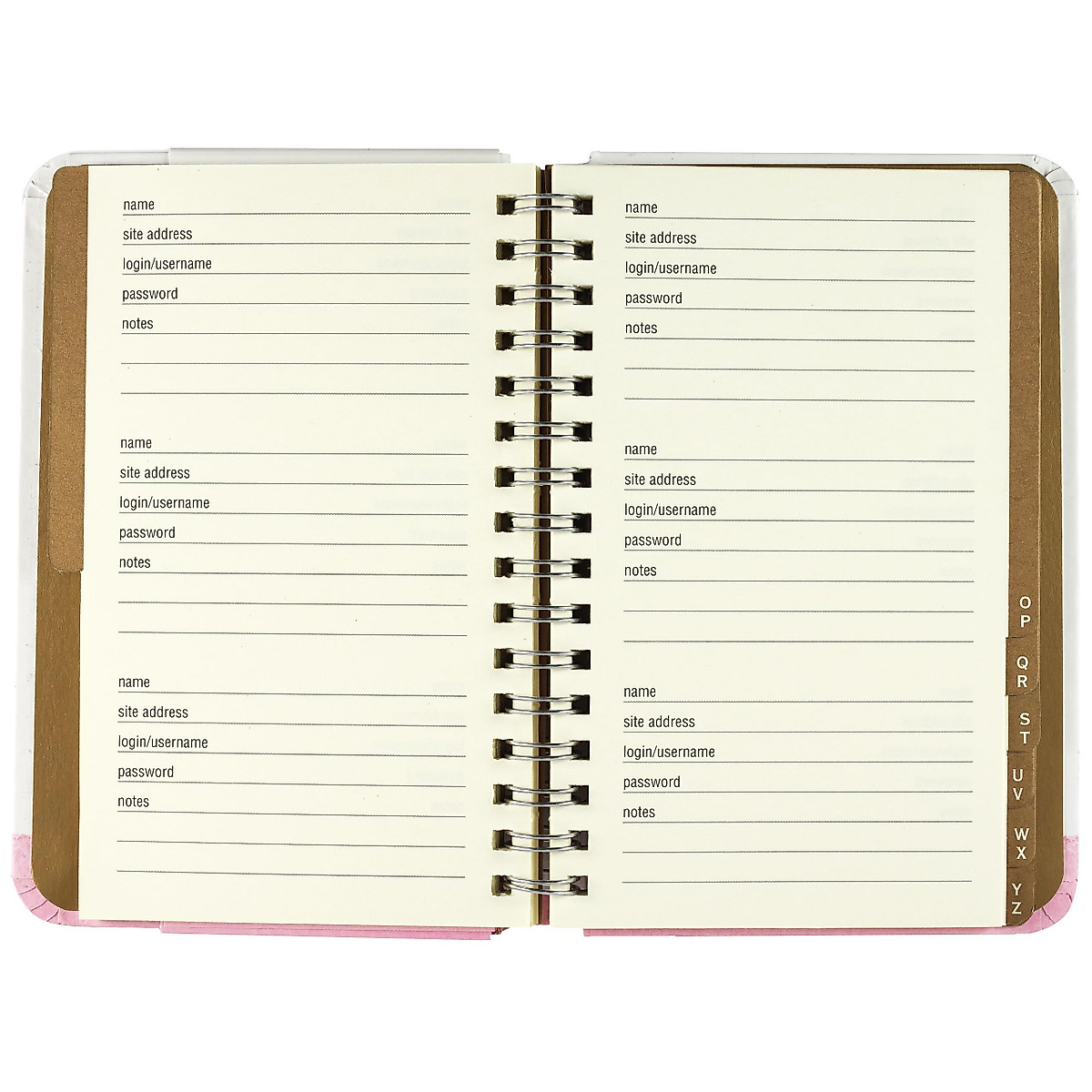 Tree of Hearts Internet Address & Password Logbook (removable cover band for security)