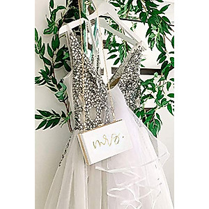 ModParty Mrs Acrylic Clutch Purse | Bridal Shower, Engagement, & Honeymoon Gift | Bride to Be Accessory | Crossbody with Removable Chain | White and Gold