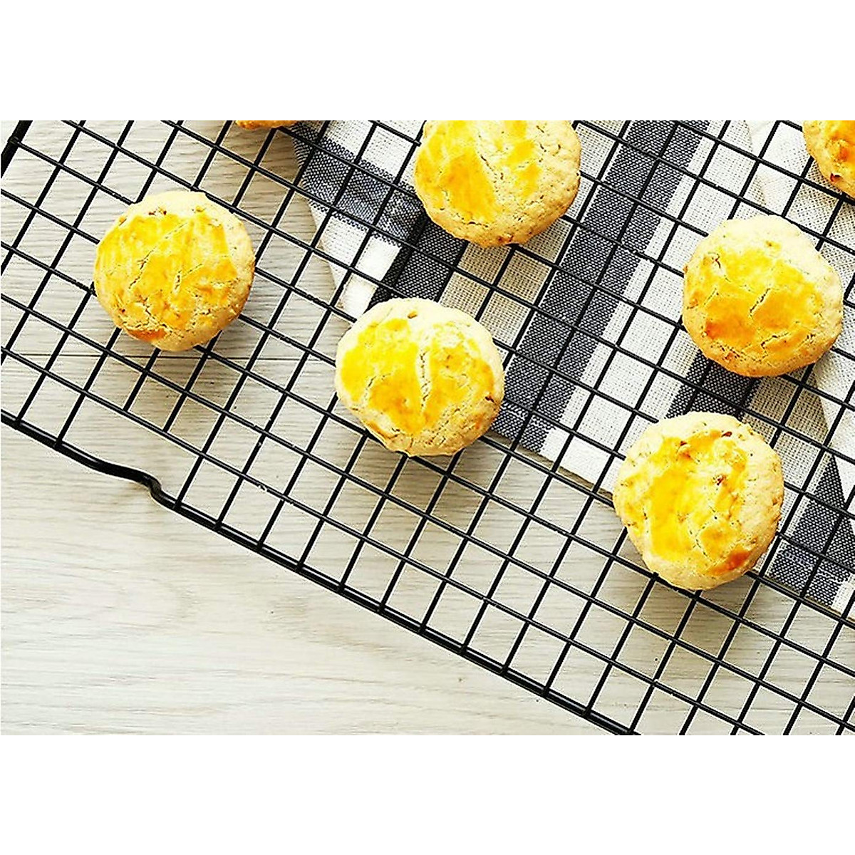 Mokpi Cooling Baking Rack Wire Racks, Size 16.14’’x10’’, Thick Heavy Duty Commercial Quality Grid Rack (Set of 4)