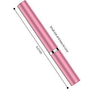 HANMEI Electric Toothbrush Battery Operated Portable Oral Care Light Weight Design Travel Toothbrush with Waterproof Soft Nylon Bristles (Pink)