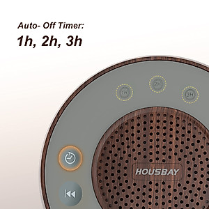Housbay White Noise Machine with 31 High Fidelity Soothing Sounds, 5W High Power Loud Enough Speaker, Easy Volume Control, Sleep Timer, Sound Machine for Baby, Kids, Adults, Light Sleeper -Wood Grain