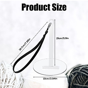 Portable Wrist Yarn Holder, Yarn Holder with Leather Wrist Strap Clear Acrylic Yarn Ball Minder Stand Yarn Organizer Storage Knitting Crocheting Supplies Gift for Craft Lovers