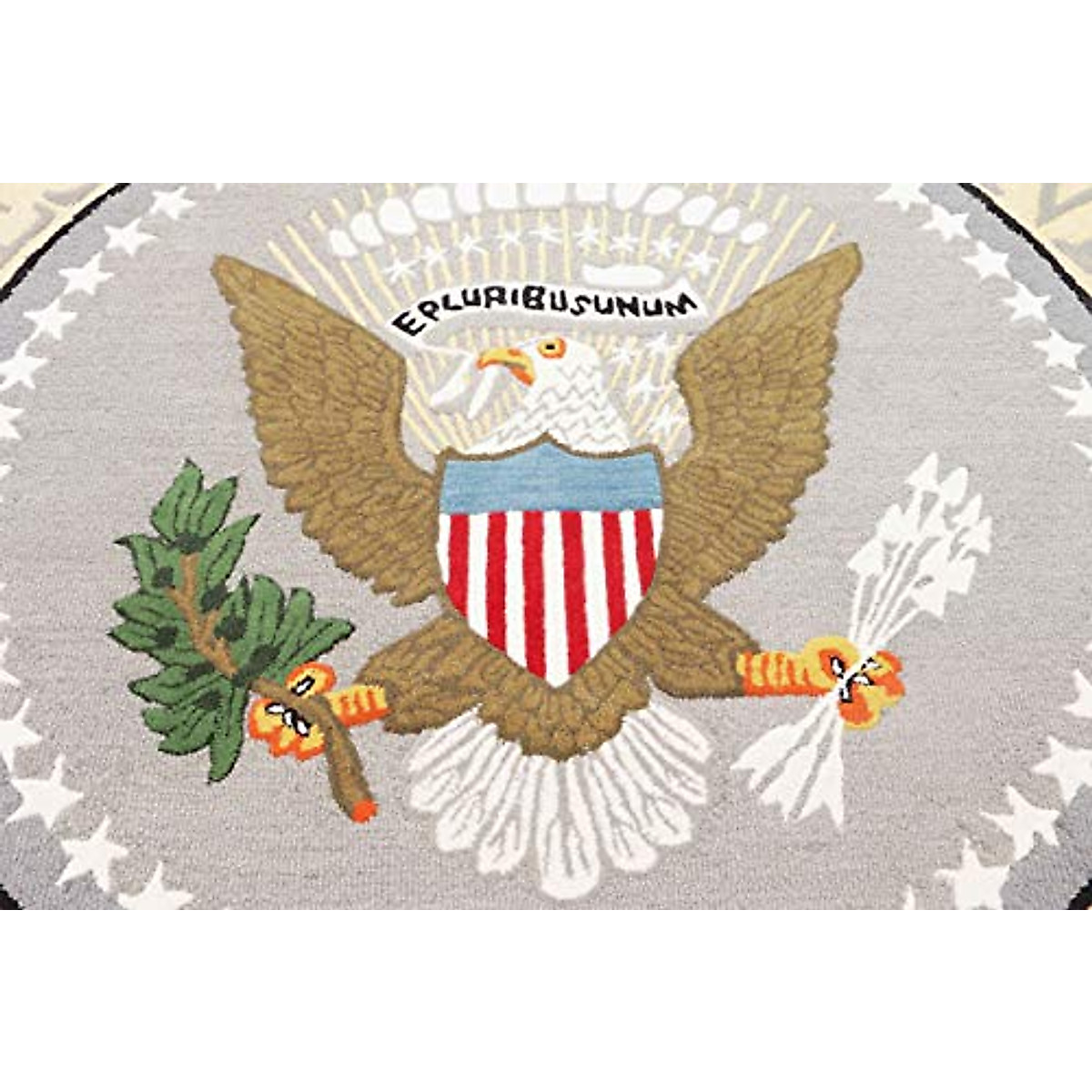 Eagle USA Pluribus Unum Seal Of The President United States Of America Handmade Tufted 100%Woolen Round Area Rugs & Carpet (4'x4' Round)