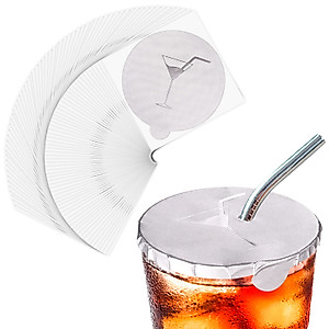 Drink Protective Cap 50 Pack, drink covers for alcohol protection, Keeps Unwanted Items From Getting Into Drink Cups, Fits Most Cup Sizes