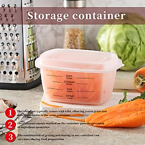 Cheese Grater, Little Cook Stainless Steel 4-Sided Box Grater, Detachable 3 Cup Storage Container and Measurement Markings Graters With Handle for Kitchen, Dishwasher Safe (Black)