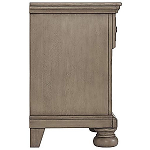 Signature Design by Ashley Lettner Modern Traditional 1 Drawer Nightstand, Light Gray