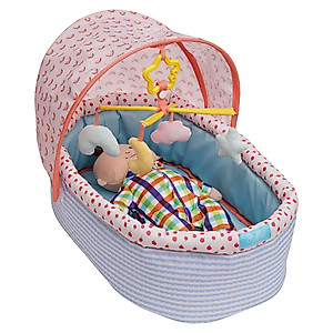 Manhattan Toy Stella Collection Soft Baby Doll Crib with Removable Canopy and Mobile for 12" to 15" Baby Dolls
