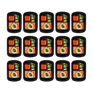 Freshware Meal Prep Containers Bento Boxes with Lids (21 Pack, 3 Compartment, 24 oz) and (15 Pack, 1 Compartment, 28 oz)