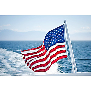 FRF FLAG American Boat Flag 12x18 Inch, Made in USA, Embroidered American Flag for ATV, 210D Nylon Golf Cart Flag, with 2 Brass Grommets