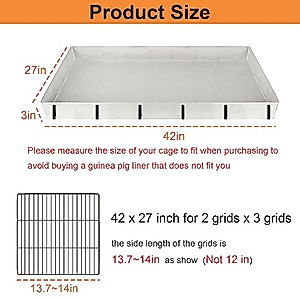 Lonepetu Waterproof Guinea Pig Cage Tarp Bottom for C & C Grids Habitat, 42"*27" Washable Guinea Pig Cage Liner Base for Rabbits Hamsters Hedgehogs Ferrets Small Pets (No Cage)