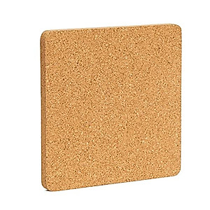 6-Pack Square Cork Trivet, Corkboard Placemats, Cork Hot Pads for Table, Home Kitchen, Hot Pots, Pans, and Kettles, Heat Resistant, Multifunctional (7x7 inches)