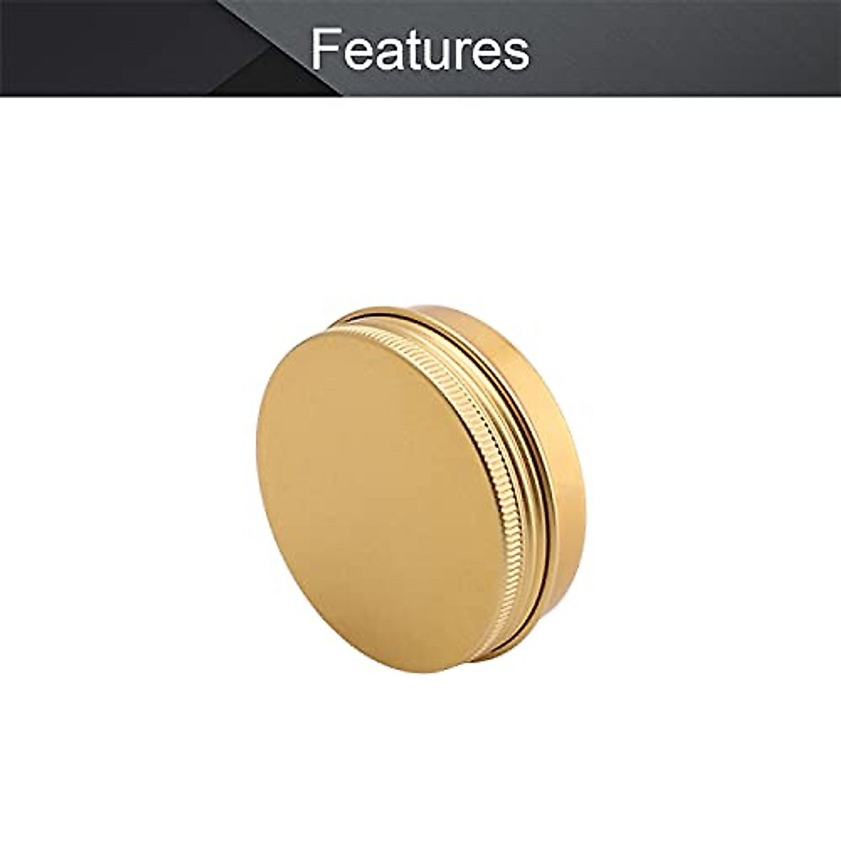 Othmro 6pcs 2oz Metal Round Tins Aluminum Tin Cans Containers with Screw Lid, 68 * 25mm(DxH) Gold tin cans for Salve, Spices, Lip Balm, Tea or Candies 60ml