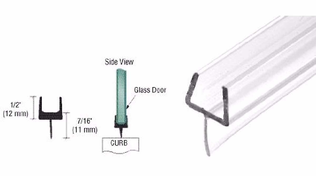 CRL Co-Extruded Clear Bottom Wipe with Drip Rail for 1/4" Glass - 31 in ...