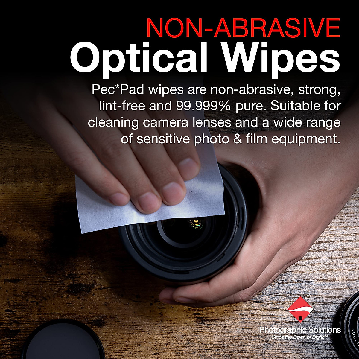 PEC-PAD Lint Free Wipes 4”x4” Non-Abrasive Ultra Soft Cloth for Cleaning Sensitive Surfaces like Camera, Lens, Filters, Film, Scanners, Telescopes, Microscopes, Binoculars. (100 Sheets Per/Pkg) 4-Pack