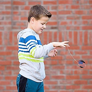 ArtCreativity Metal Stars & Stripes Yoyos, Set of 12 , 4th of July Party Favors, USA Flag Yo-Yo Toys, Fun Patriotic Accessories for Independence, Memorial, and Veterans Day
