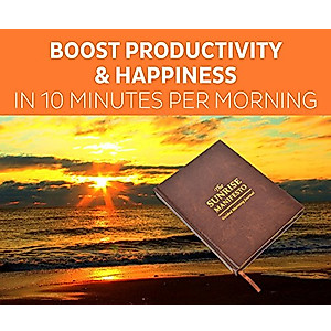 SaltWrap The Sunrise Manifesto Guided Morning Journal (Brown) - Minimalist Morning Pages for Gratitude, Productivity, and Focus