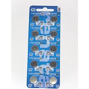 New Renata 10 Pcs/ 1 Card Silver Oxide Battery SR1130S, 390