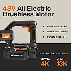 SuperHandy Concrete Vibrating Power Tool, 13k VPM, 4.9’ Ft Flex Hose Immersion Shaft, Cement Vibrator, Cordless Handheld 48V 2Ah Battery, Brushless Motor - Remove Air Bubble, Level & Mix Concrete