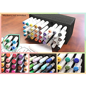 Polar Whale 2 Art Marker Storage Tray Organizers Pen Pencil Brush Storage Design Stand Supply Horizontal Storage Non-Scratch Non-Rattle Washable Compatible with Copic and More Each Holds 36