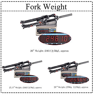 BUCKLOS MTB Suspension Fork 26/27.5/29 Inch, 1-1/8 Mountain Bike Fork QR 9mmTravel 120mm Bicycle Forks, 28.6mm Straight Tube Manual Lockout Ultralight Aluminum Alloy