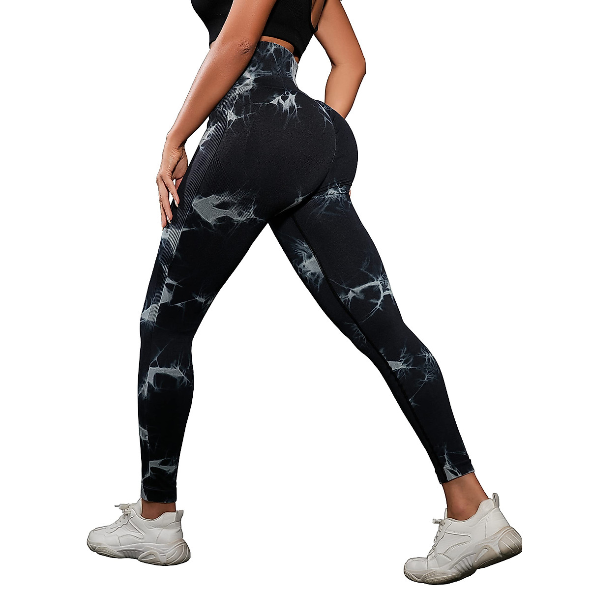 OVESPORT 3 Pack Tie Dye Seamless High Waisted Workout Leggings for Women Scrunch Butt Lifting Yoga Gym Athletic Pants