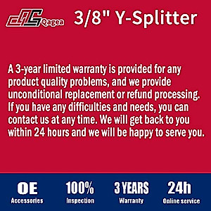 Qagea 3/8" Y Splitter, Low Pressure Propane Natural Gas Quick Connect/Disconnect Separator Fit for Weber Gas Grill, Pizza Oven, RV, Generator, Patio Heater/Fire Pit