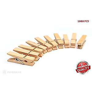 Eldorado Clothespins, Natural Wood, 3" x 0.5" inches, Super Value Pack of 1,000 for Multipurpose Everyday Clothing, Laundry, Drying, Crafts, and DIY Projects, Size XL. (1000)