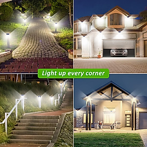 Solar Outdoor Lights, Upgraded 212 LED/4 Pack 3 Modes Motion Sensor Security Lights w/ 270° Wide Lighting Angle, IP65 Waterproof Wall Lights Solar Powered, Bright for Yard Fence Garden Outside