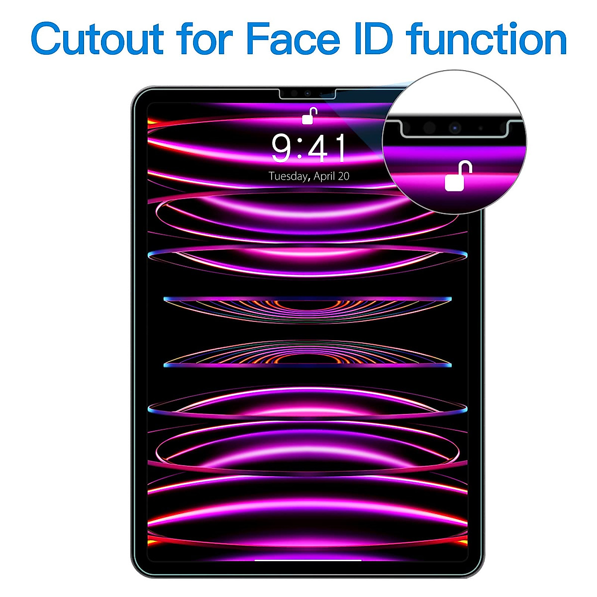 JETech Screen Protector for iPad Pro 11-Inch (2022/2021/2020/2018 Model), iPad Air 5/4 2022/2020 10.9-Inch, Face ID Compatible, Tempered Glass Film, 2-Pack