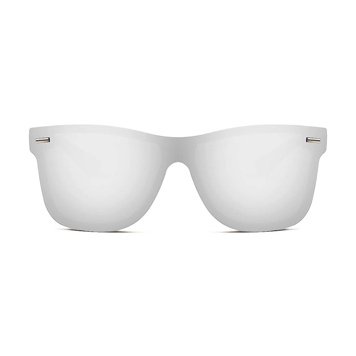 FEISEDY Trendy Rimless Mirrored One Piece Lens Sunglasses Reflective Sun Glasses B4114